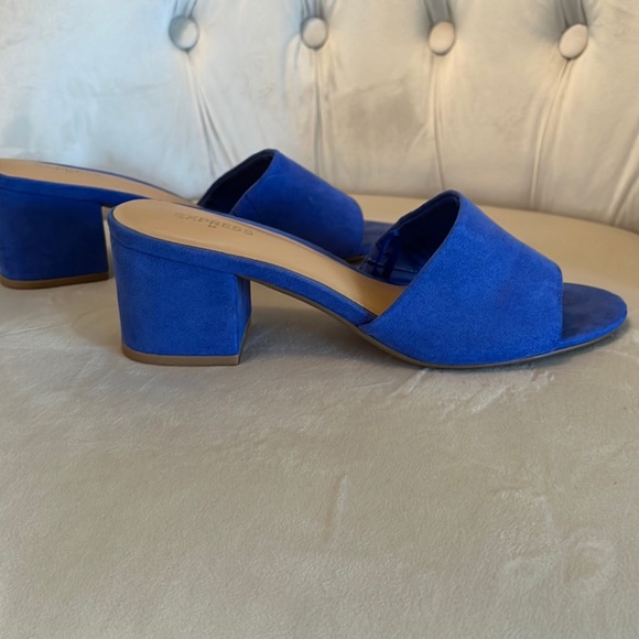 Shoes | Blue Cloth Two Inch Heel | Poshmark